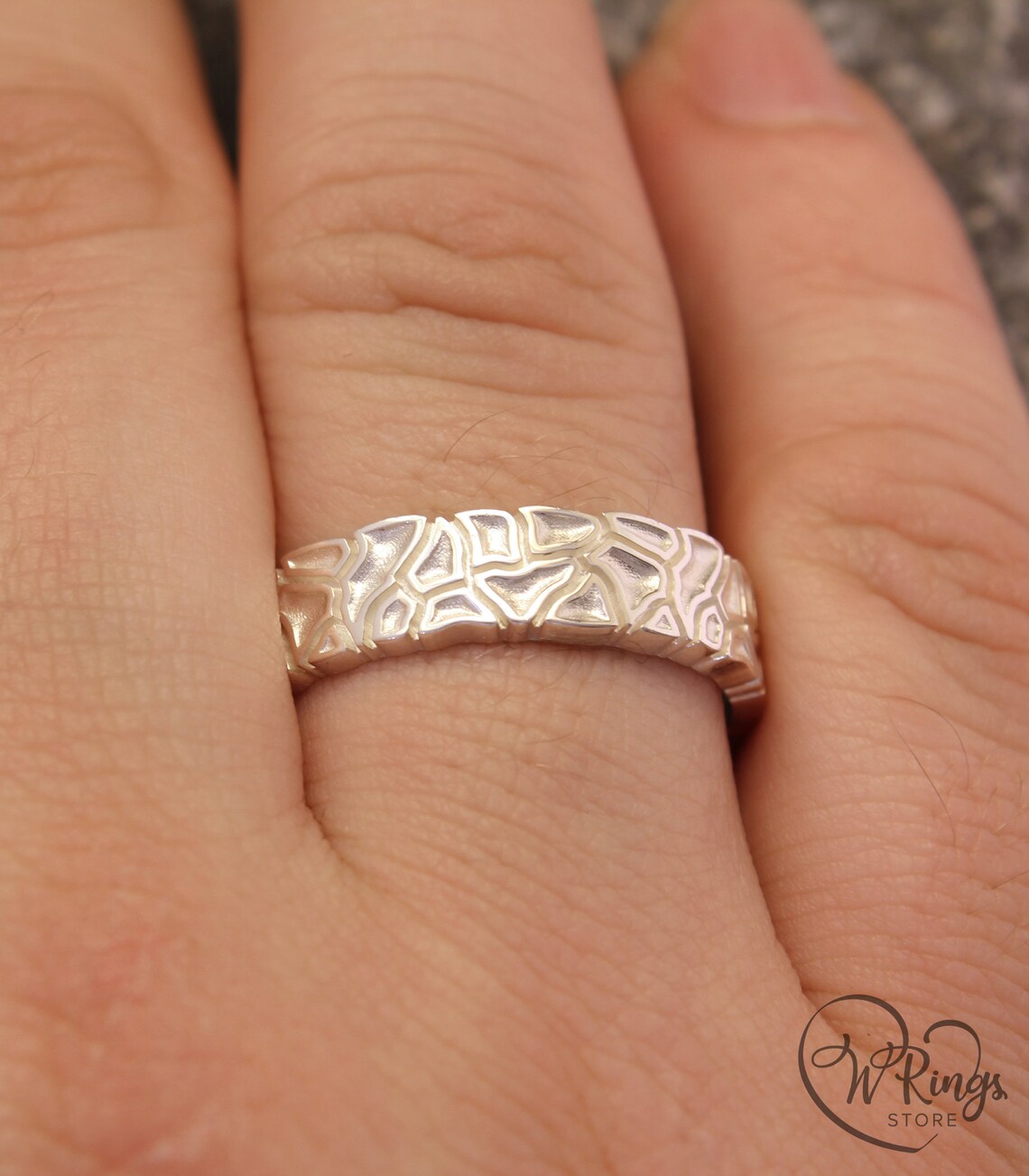 Unusual Cracked Earth Ring Unique Design Wedding Band Dry - Etsy