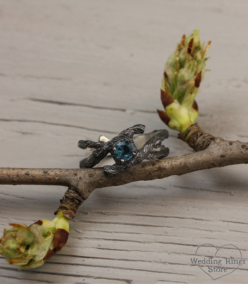 Twisted Branch Ring Branch Topaz Engagement Ring Womens - Etsy
