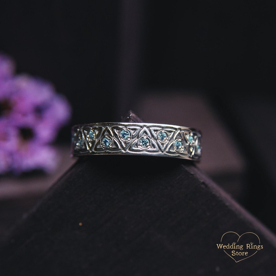 Natural Swiss Topaz Trinity Knot Ring - Celtic Design Ring With Shiny ...