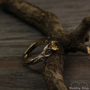 Gold Branch Engagement Ring With Citrine, Women's Branch Ring, Womens ...