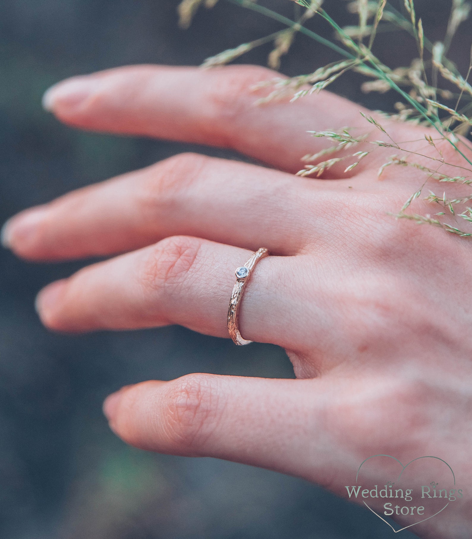 Minimalist style gold ring with diamond Simple engagement | Etsy