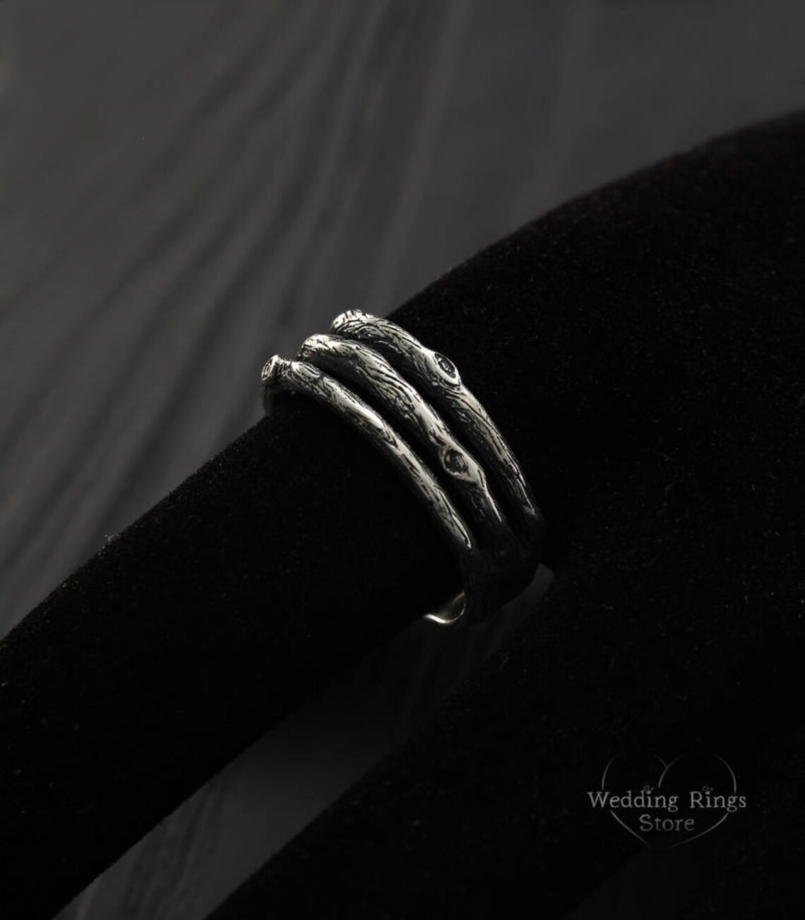 Unique silver tree band Men's branch wedding ring | Etsy