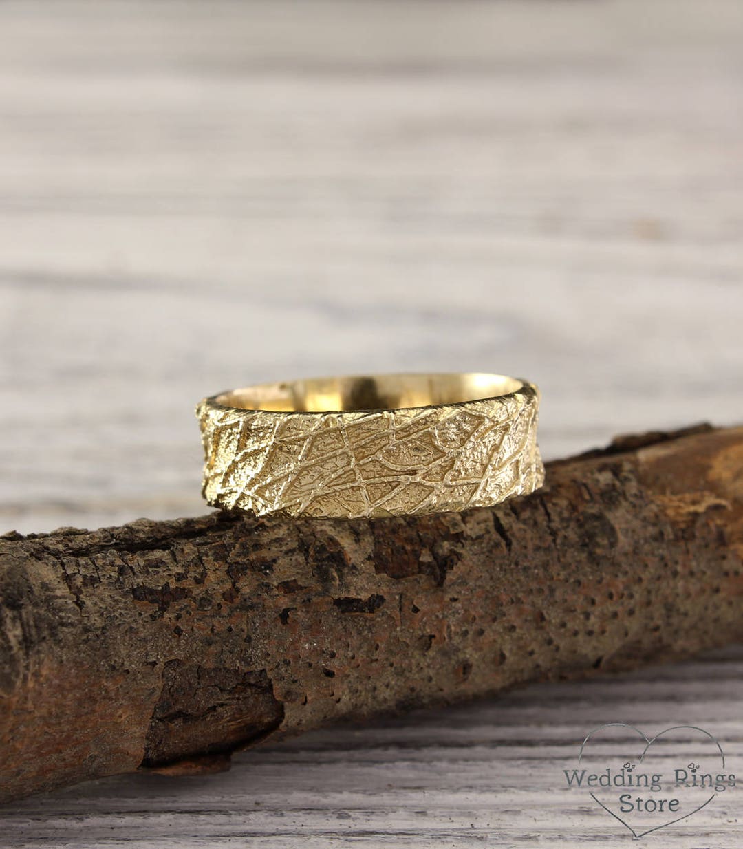 Men's Relief Unique Wedding Band in 14k Solid Gold, Wild Wedding Ring ...