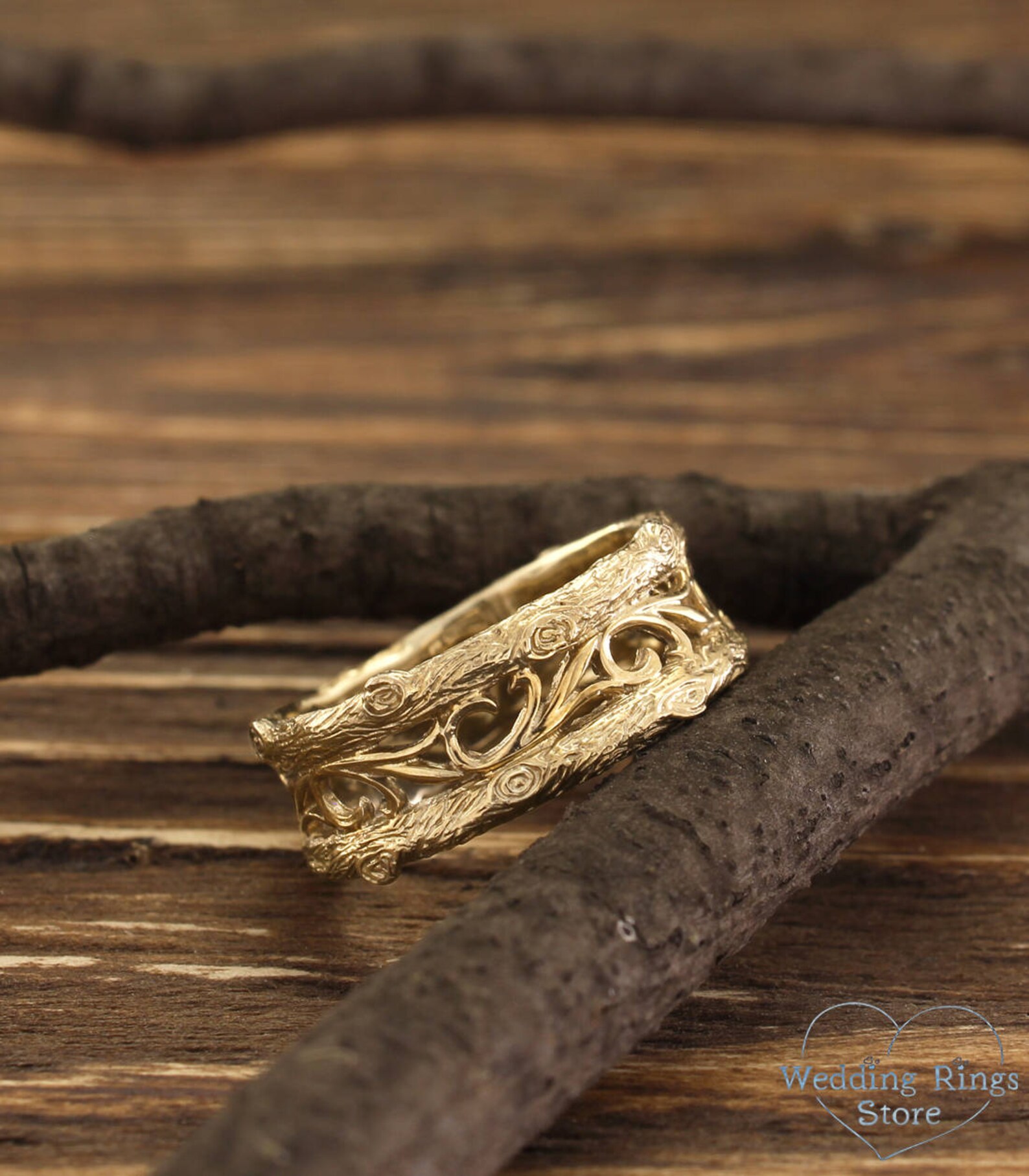 Tree Women's Ring in Vintage Style, Tree Unique Wedding Band, Vine ...