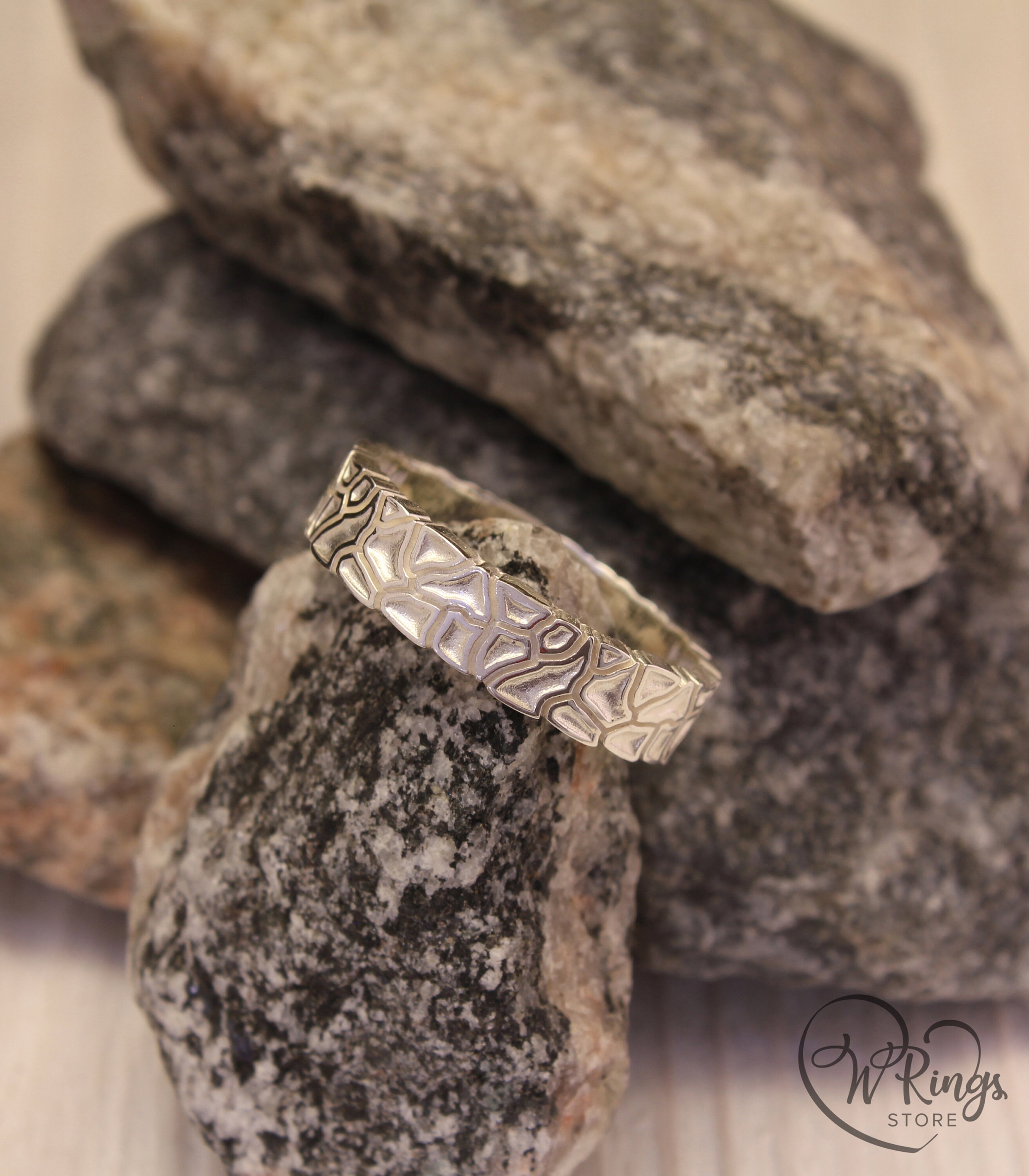 Unusual Cracked Earth Ring Unique Design Wedding Band Dry - Etsy