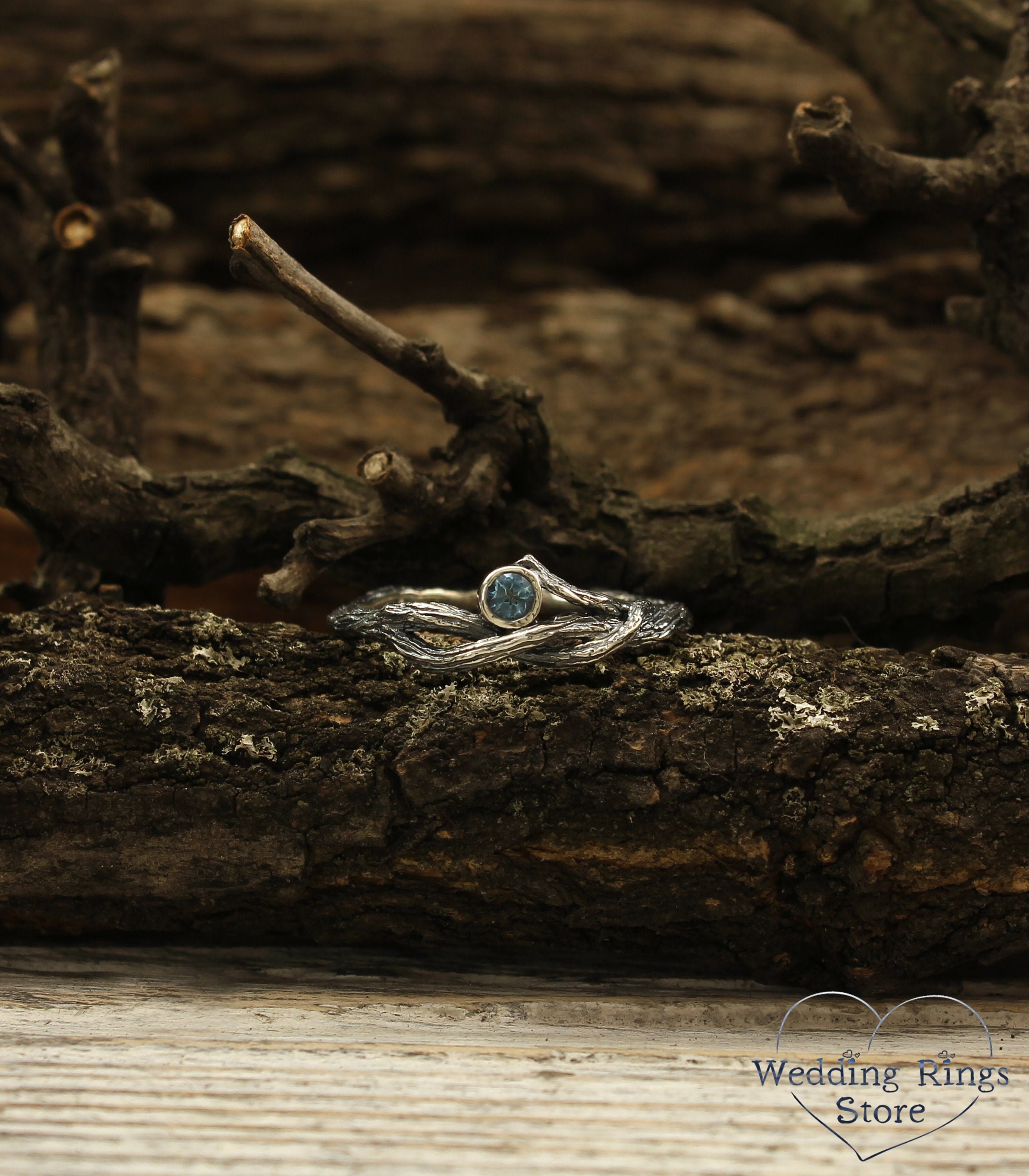 Delicate Braided Twig Engagement Ring Branch Ring With Topaz - Etsy Canada
