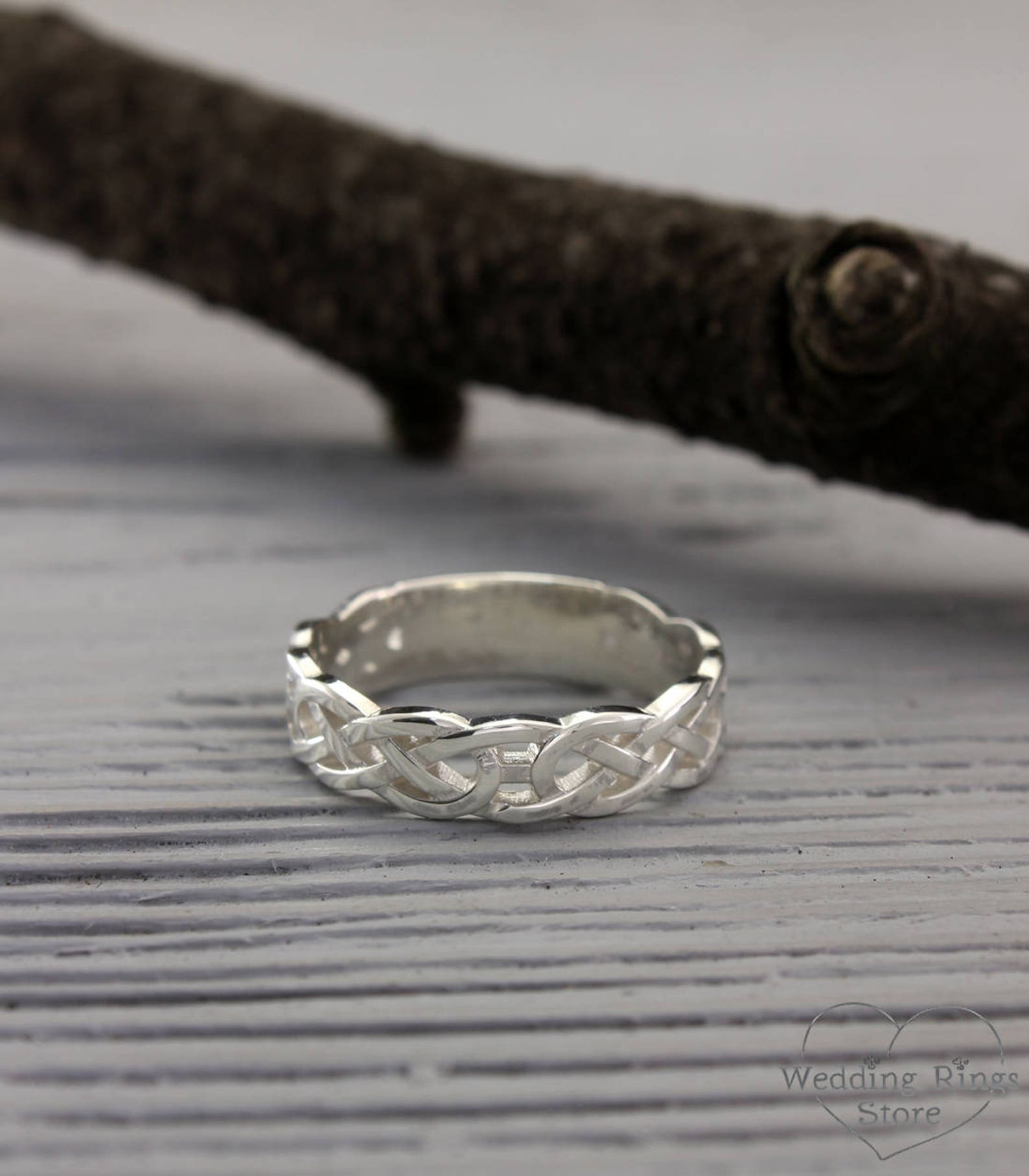 Celtic Wedding Band, Celtic Pattern Ring, Celtic Silver Engagement Ring ...