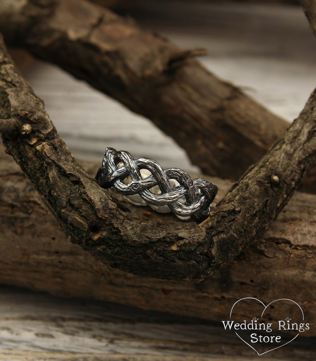Braided Tree Wedding Band, Braided Branches Wedding Band, Twisted ...
