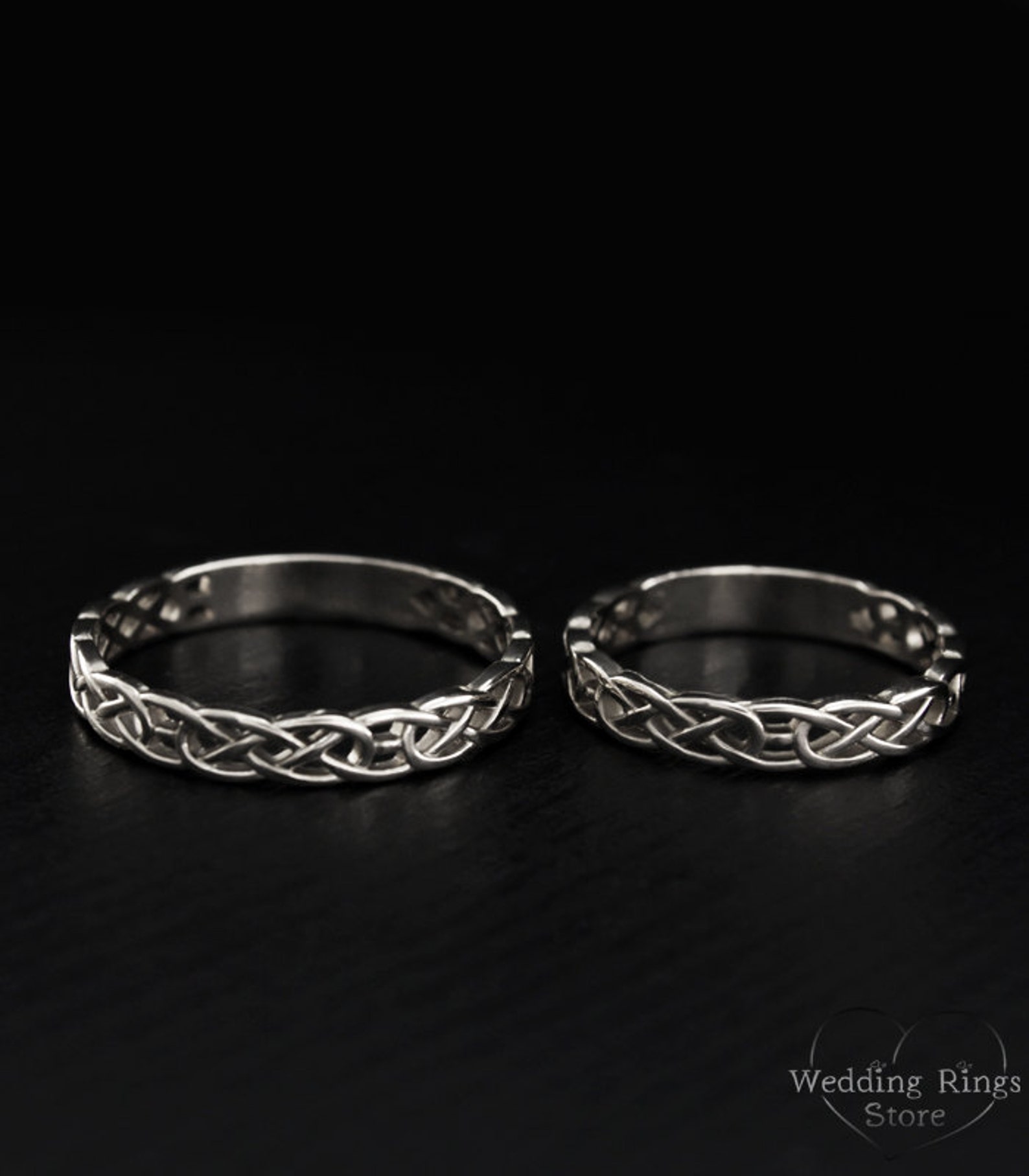 Celtic Wedding Bands Celtic Rings Set Couple Rings Silver - Etsy