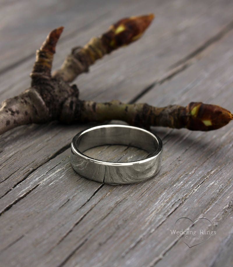 5mm Simple Silver Wedding Ring Flat Ring Plain Silver Band | Etsy