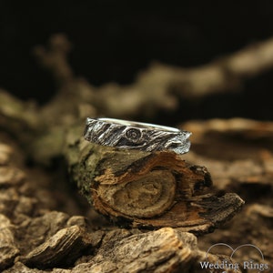 Rustic Wedding Band, Unique Tree Bark Wedding Ring, Nature Inspired ...