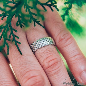 Fish Scales Ring, Unique Men's Band, Sterling Silver Band, Fischer Ring ...