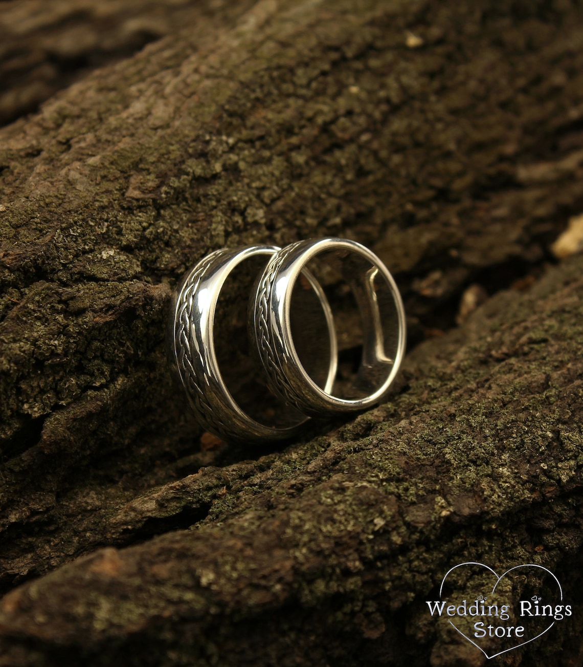 Diamond braided wedding bands Couple wedding rings His and | Etsy