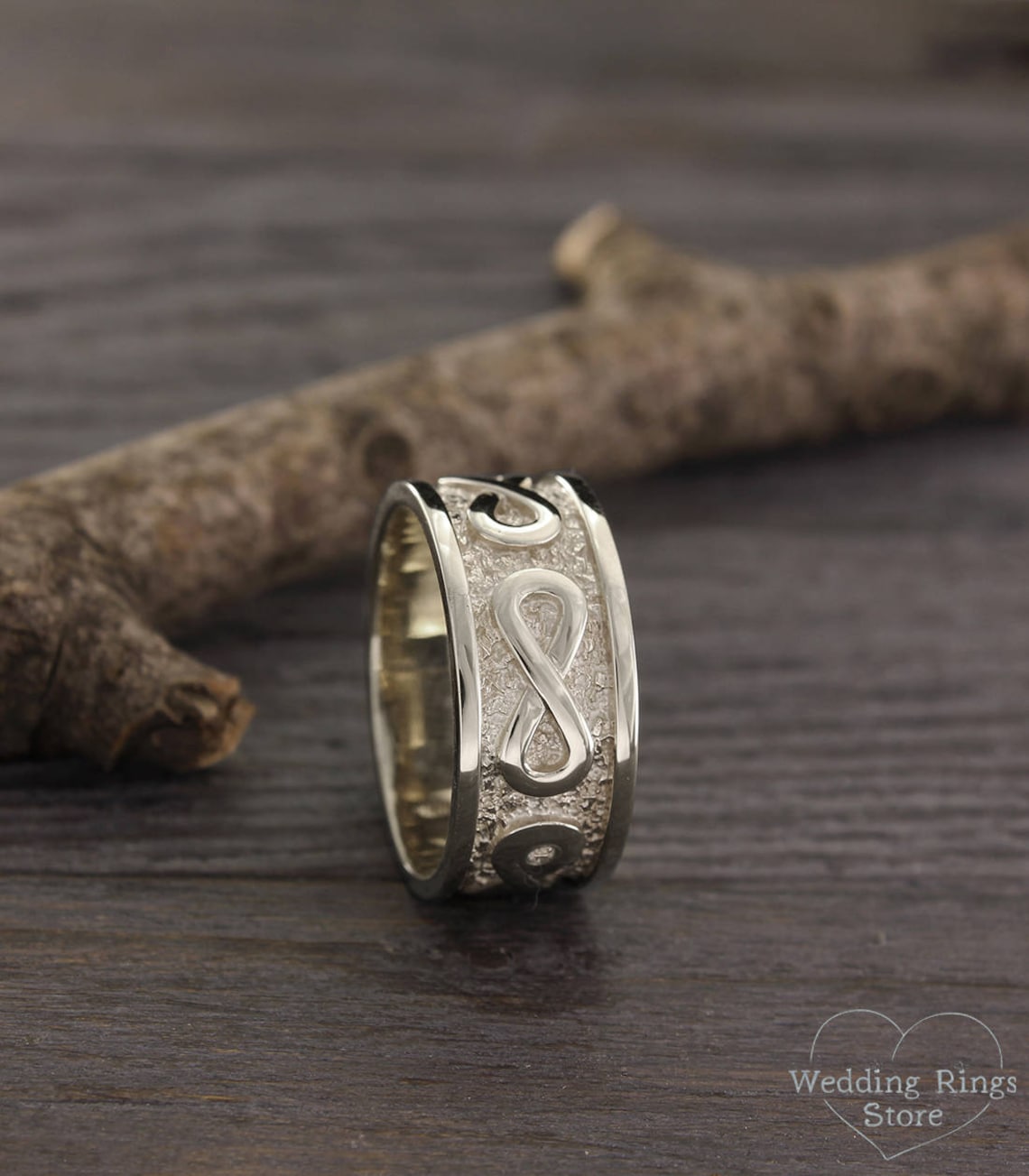 Infinity silver bold wedding band 10mm wide infinity wedding | Etsy