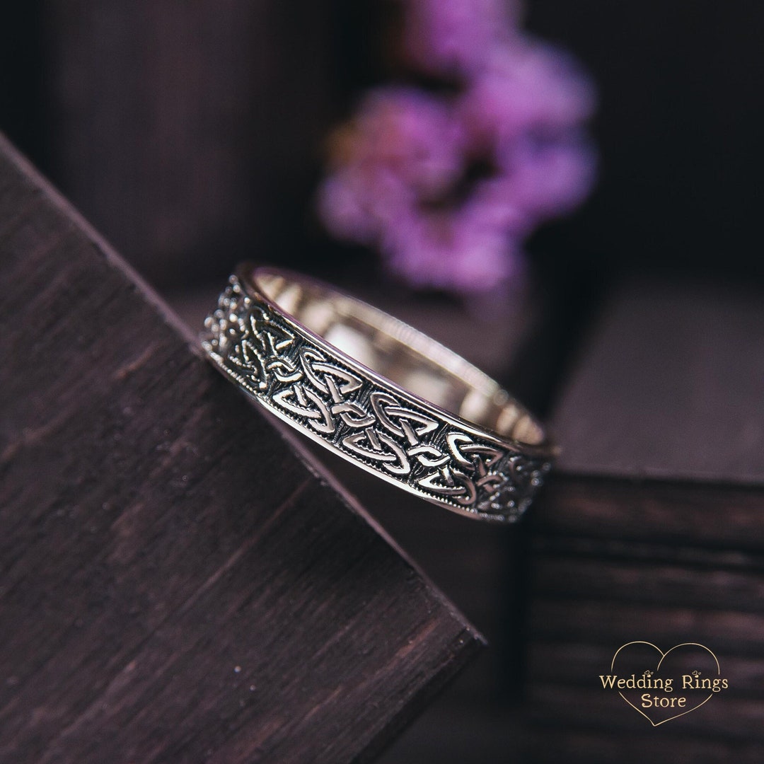 Infinity Knot Ring - Celtic Style Silver Band - Handmade Scottish Ring ...