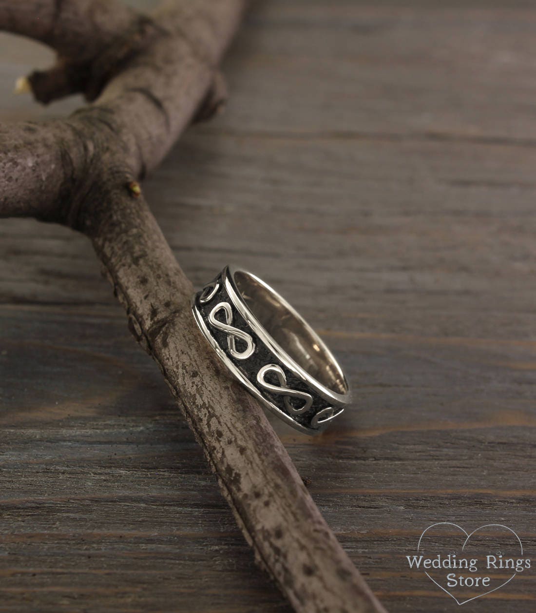 Infinity Silver Band Men's Infinity Wedding Band | Etsy