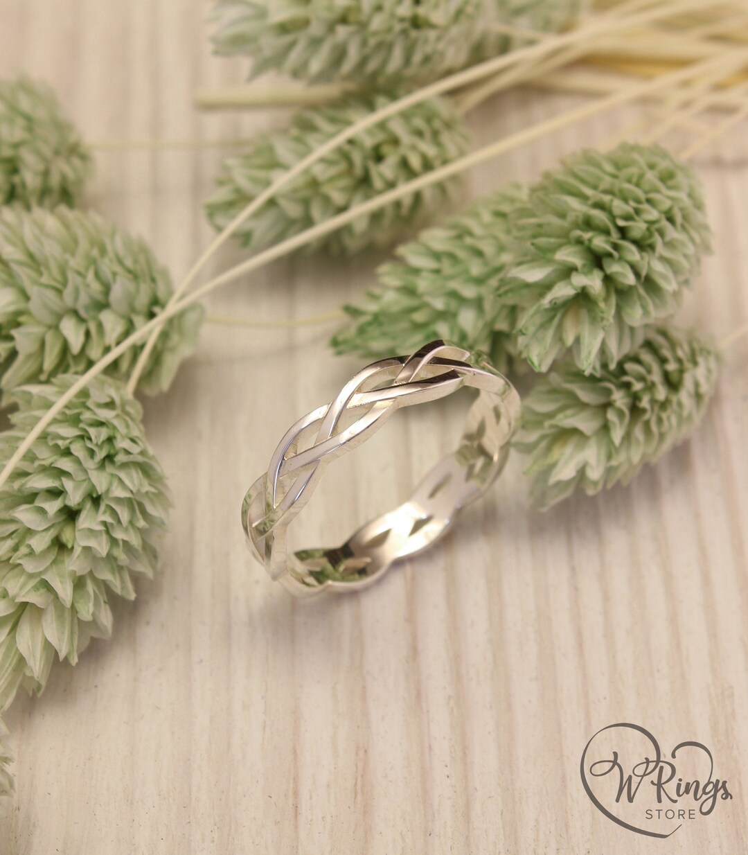 Interwoven Sterling Silver Ring, Women's Braided Ring, Men's Sterlin ...