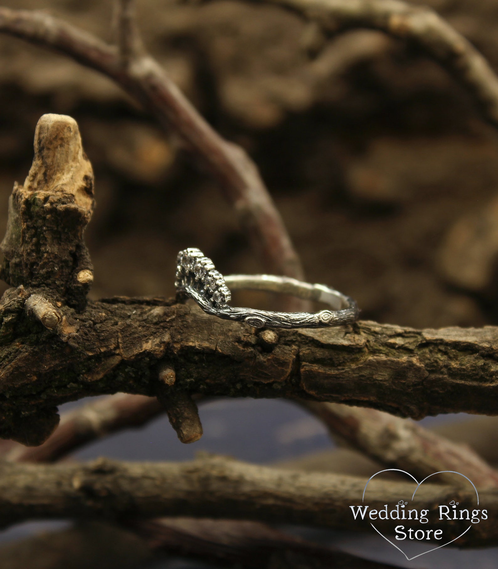 Unique Forest Tiara Silver Engagement Ring Small Branch Ring - Etsy