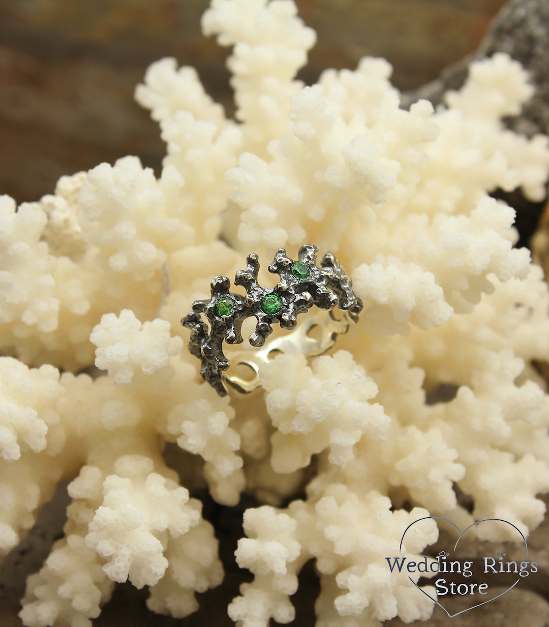 Silver Coral Ring, Women's Ocean Ring, Ocean Inspired Ring, Unique ...