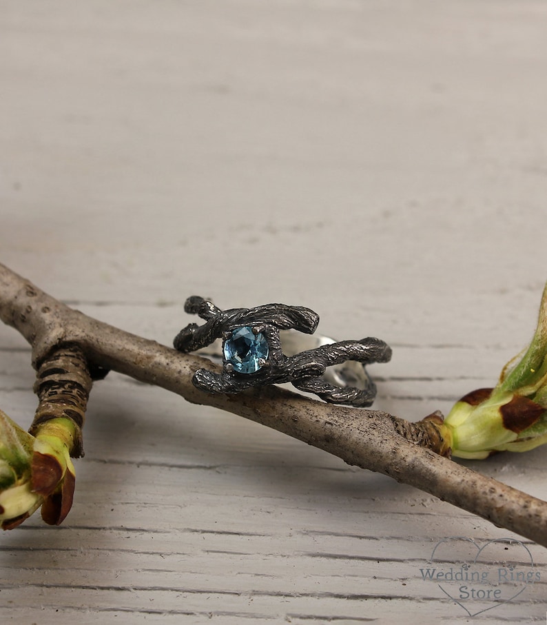 Twisted Branch Ring Branch Topaz Engagement Ring Womens - Etsy