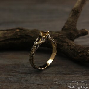 Gold Branch Engagement Ring With Citrine, Women's Branch Ring, Womens ...
