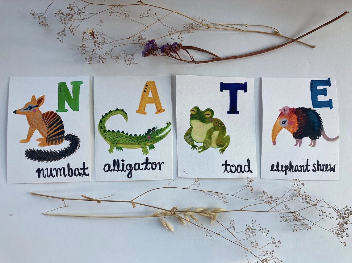 Handmade Custom Animal Name Set - Etsy