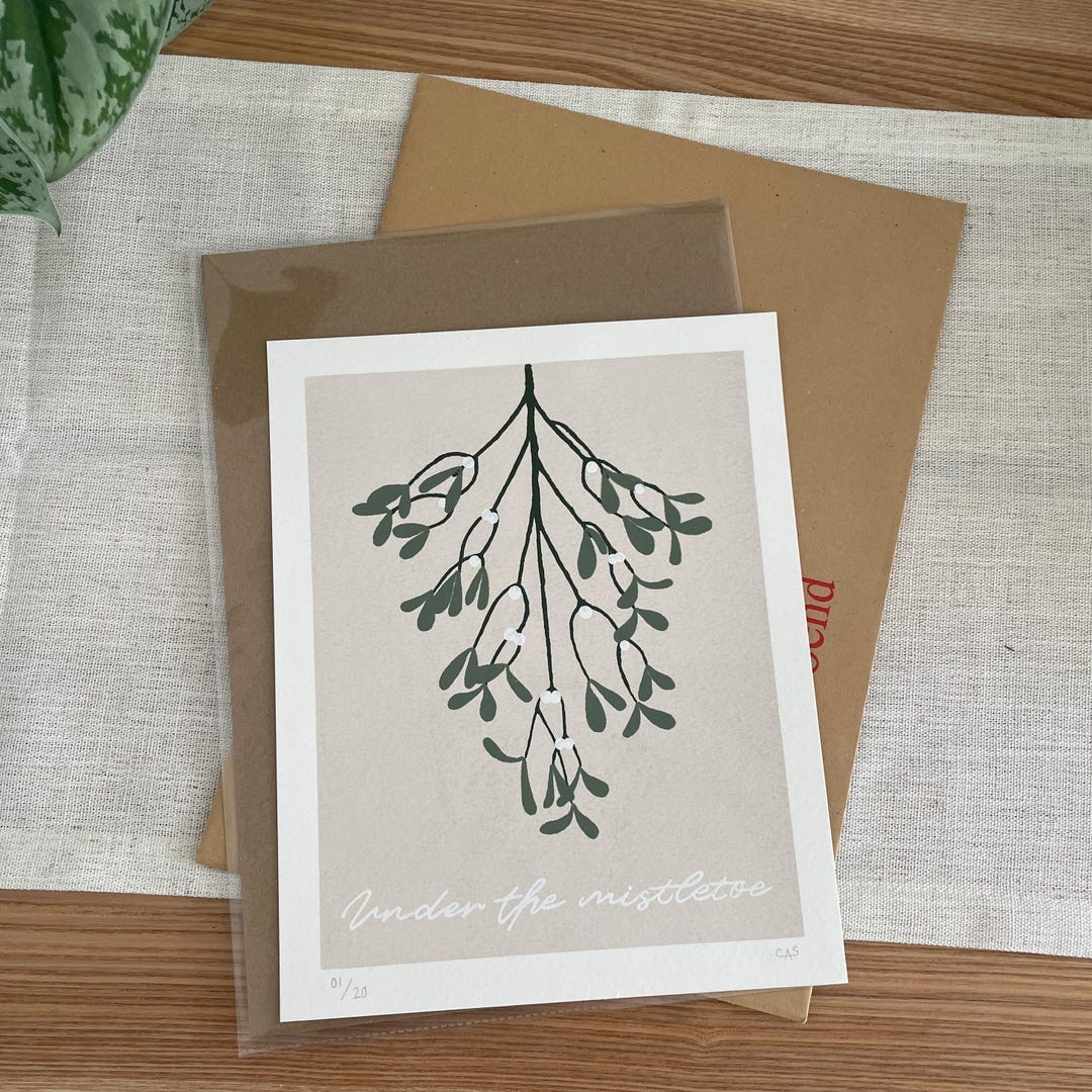 Under the Mistletoe Limited Edition Christmas Screen Print Poster Hand ...