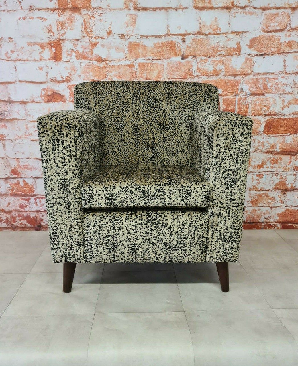 Accent Chair Square Shaped Leopard Print Fabric Standing | Etsy