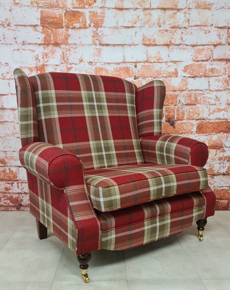 Queen Anne Wing Back Cottage Fireside Chair Extra Wide Seating - Etsy UK