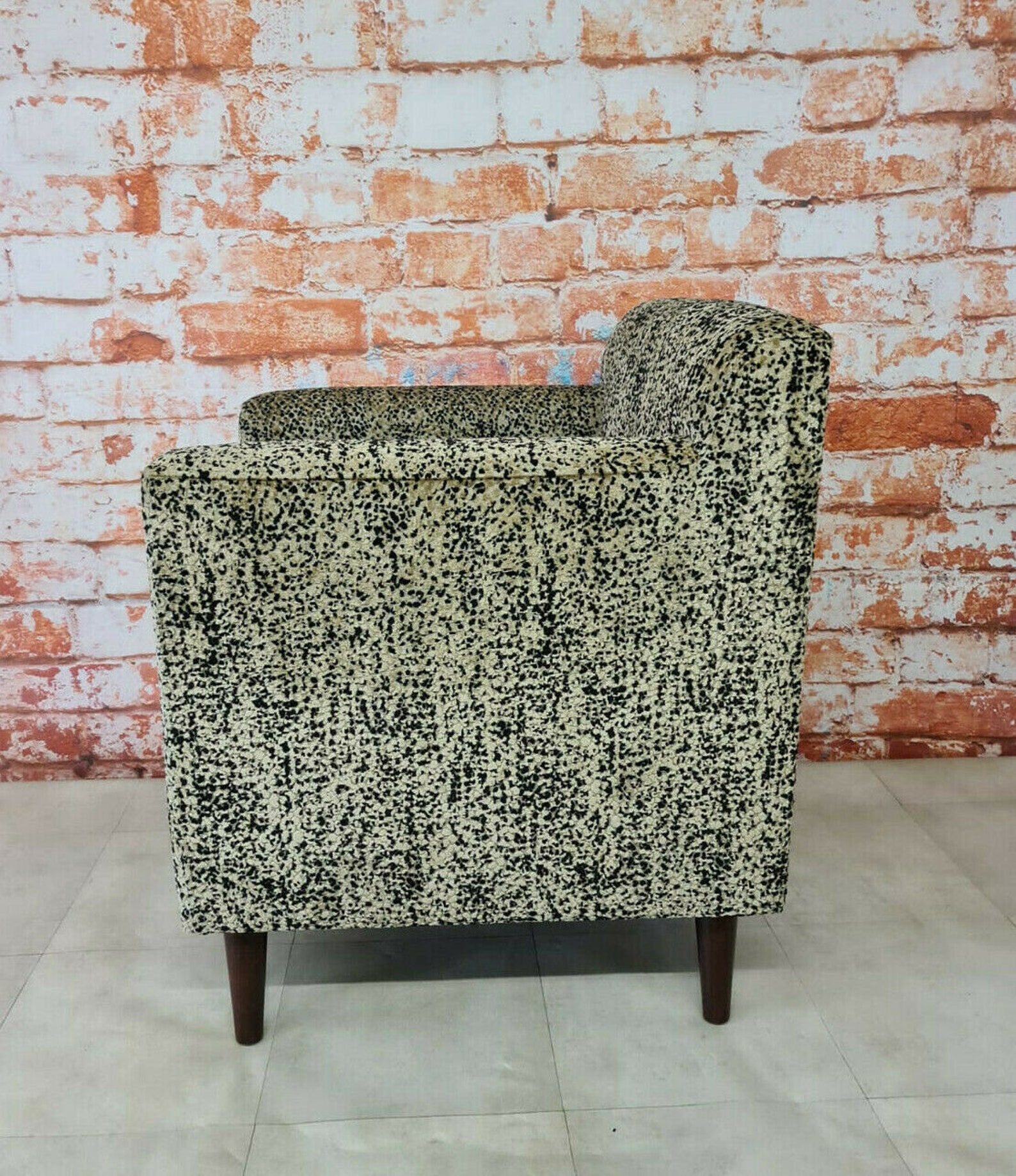 Accent Chair Square Shaped Leopard Print Fabric Standing - Etsy UK