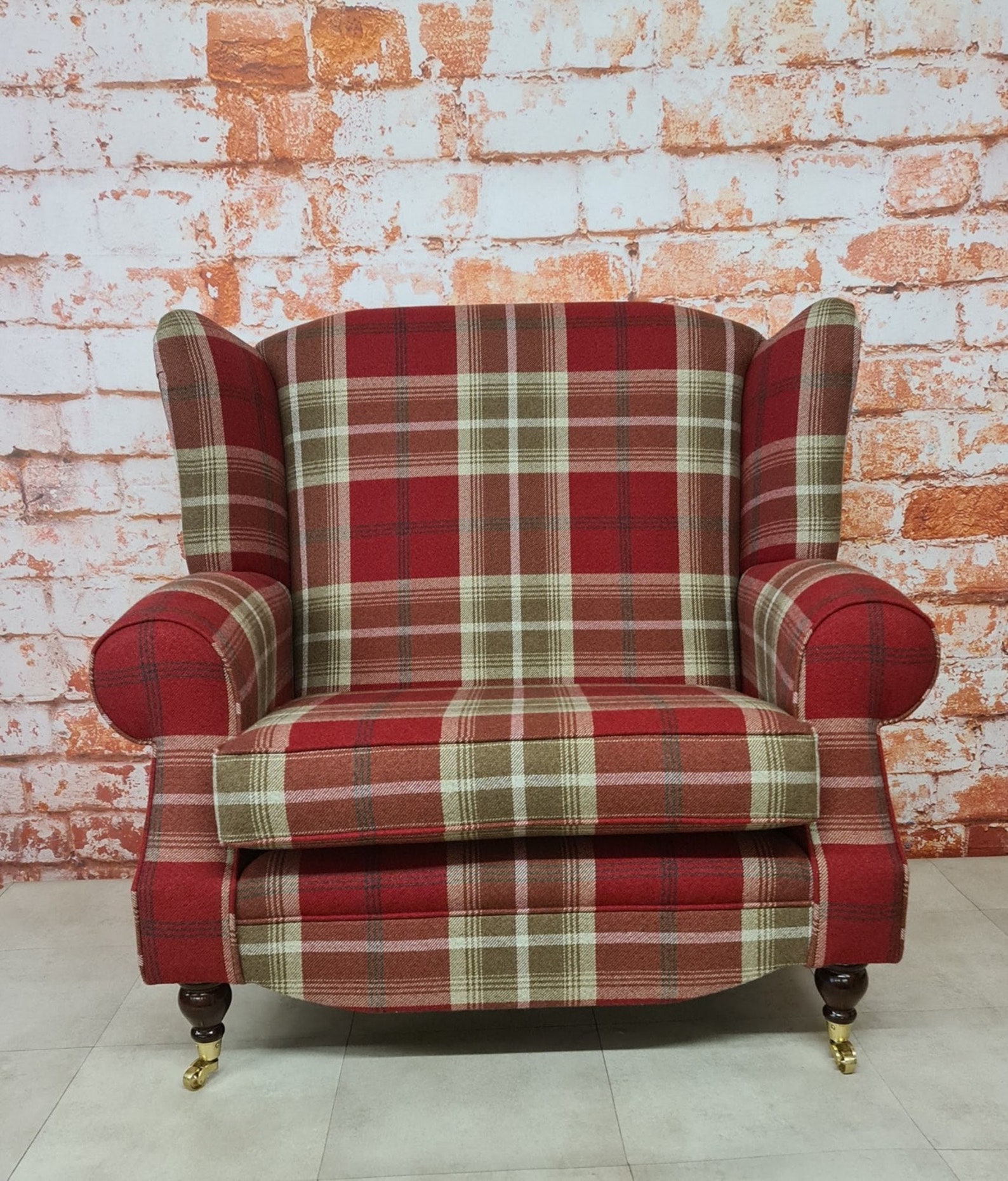 Queen Anne Wing Back Cottage Fireside Chair Extra Wide Seating - Etsy UK