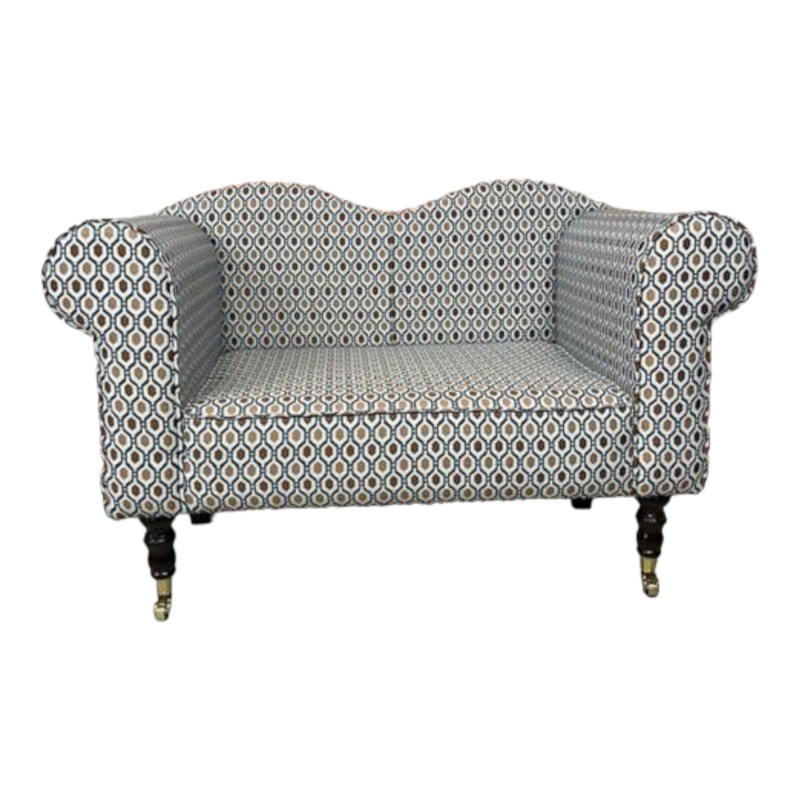 Chaise Lounge Double Arm Seat Stunning Design Blue Orange Honeycomb Fabric Standing on 8 Legs Colour Choices Available Etsy UK