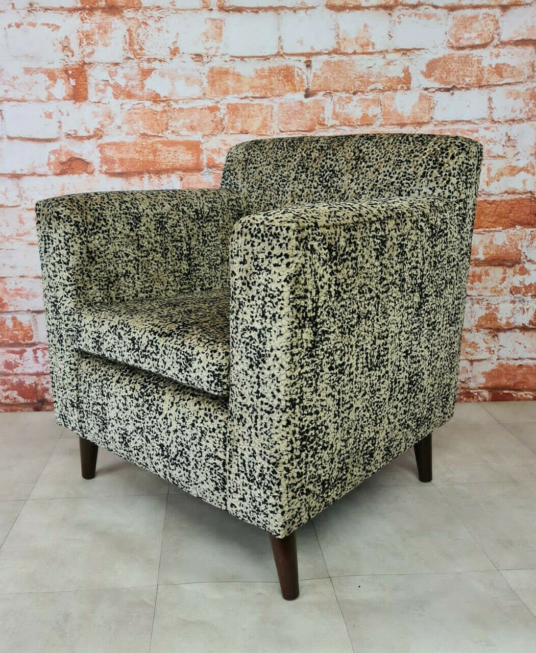 Accent Chair Square Shaped Leopard Print Fabric Standing - Etsy UK