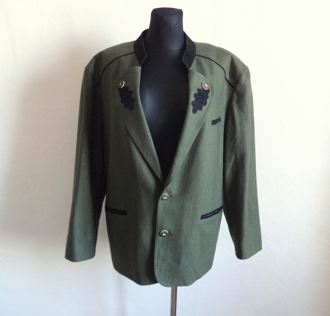 Vintage Austrian Men's Drindl Blazer Oak Lives Embellished Trachten ...