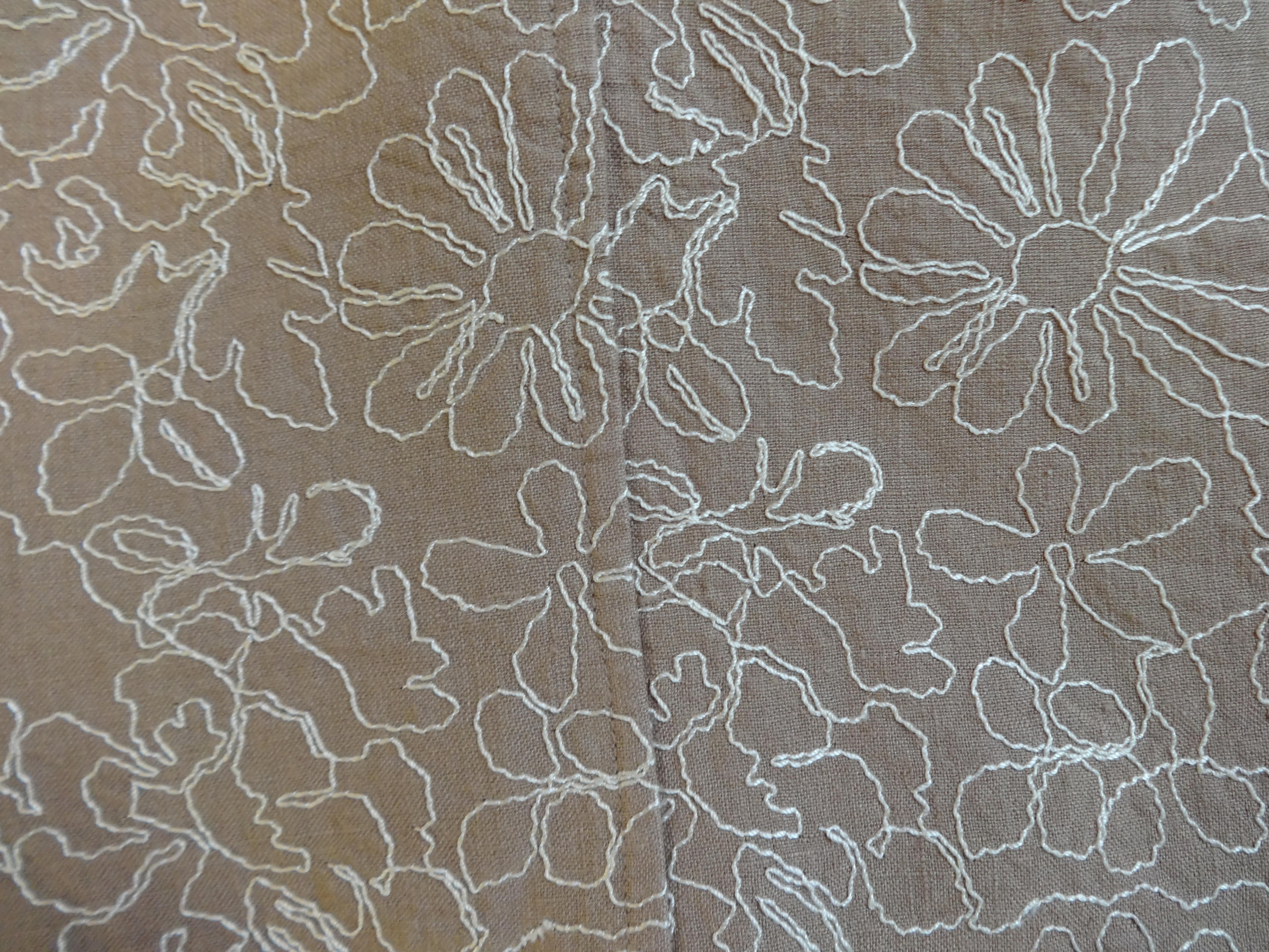 Claudia Sträter Linen Blazer Embroidered Flowers Light Brown & White ...