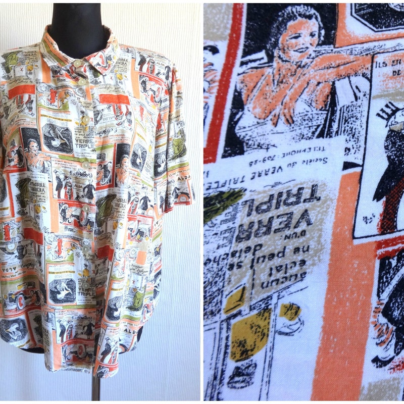 Cartoon Blouse - Etsy