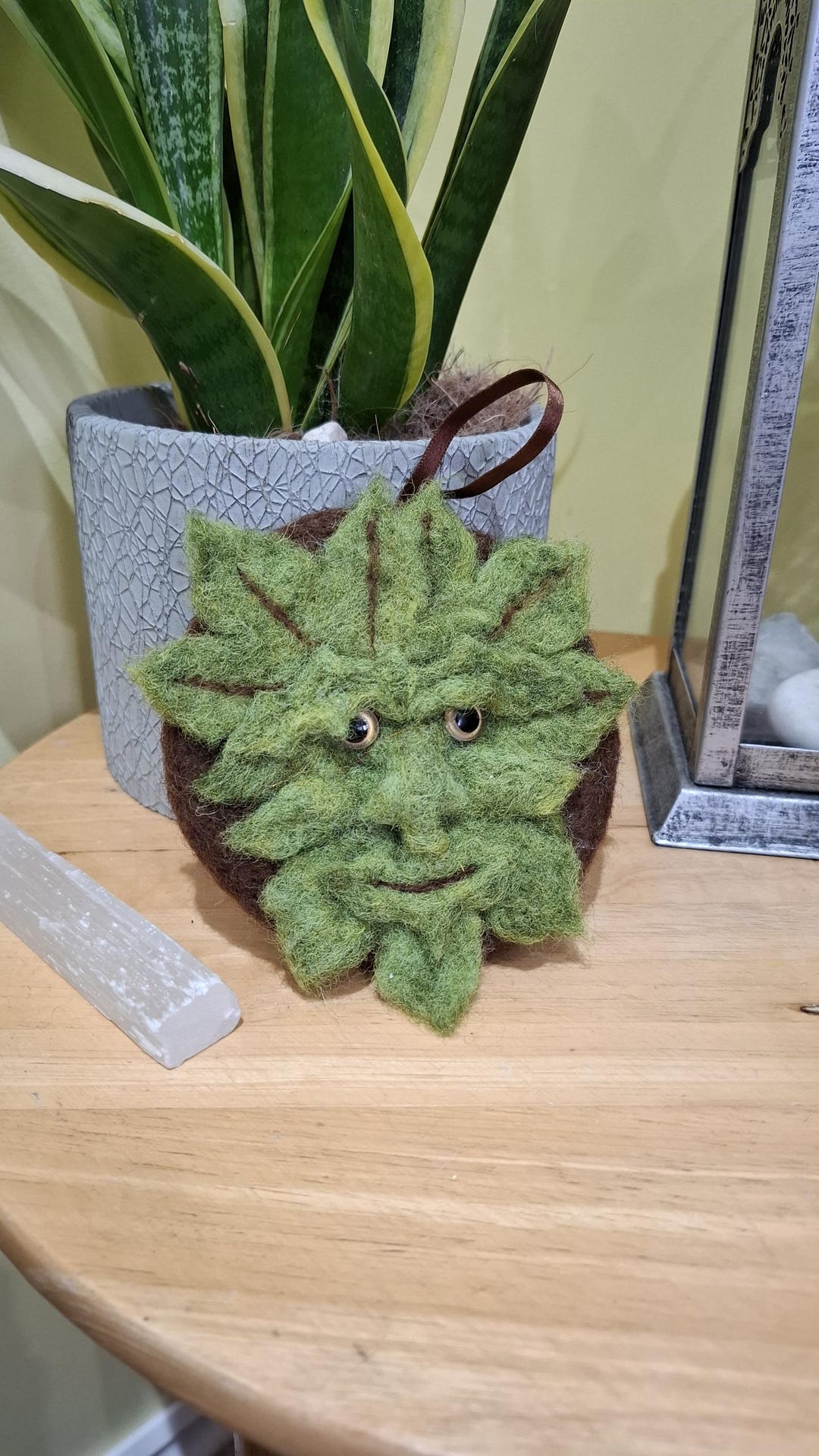 Needle Felted Green Man Face - Etsy