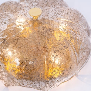 1 of 2 Dark Toned Murano Glass Ceiling Fixture, Kaiser, Germany, 1970s ...