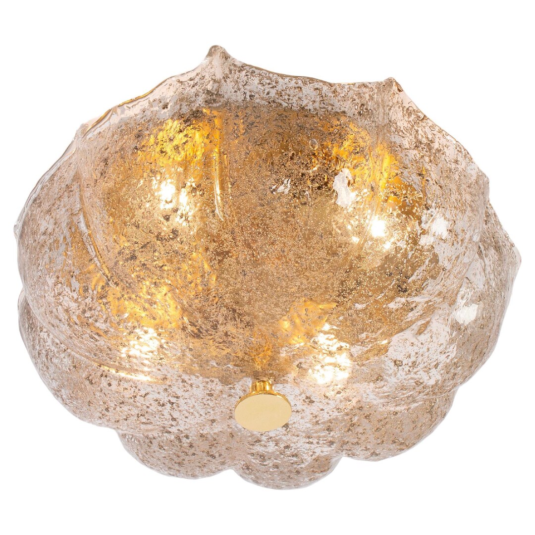 1 of 2 Dark Toned Murano Glass Ceiling Fixture, Kaiser, Germany, 1970s ...