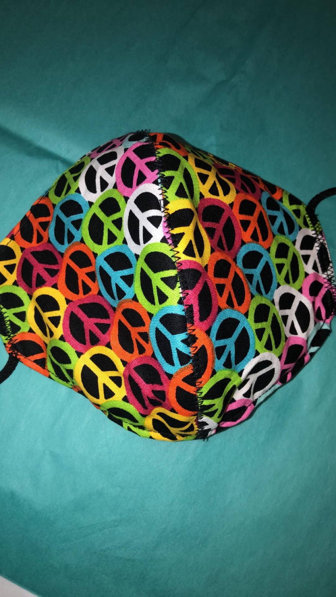 Rainbow Peace Sign Face Mask - Etsy