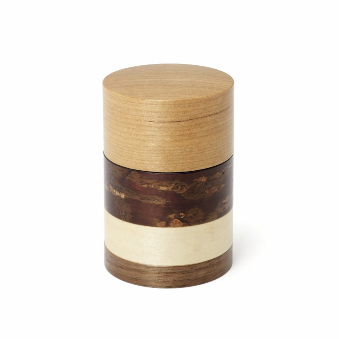 Japanese Cylinder Tea Caddy - Cherry Wood, Chazutsu, Tea Canister, Tea ...