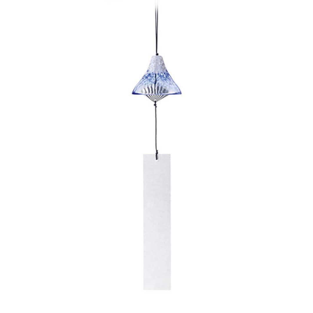 Mt. Fuji Shaped Glass Wind Bell - Blue, Wind Chime, Japanese Wind Bell ...