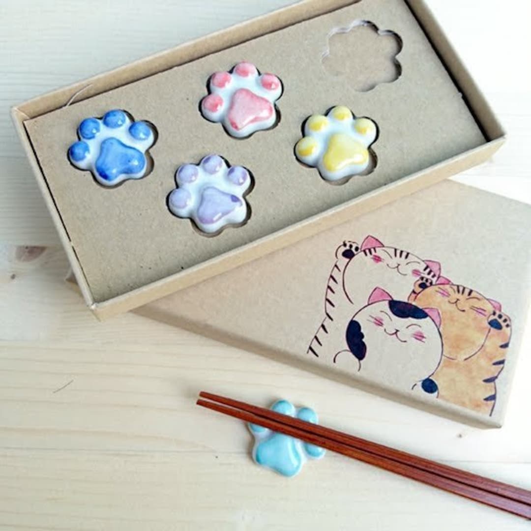 Cat Paws Chopstick Rest Set of 5pcs, Kitchen Supplies - Etsy