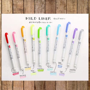 Zebra Mildliner Highlighter Pen 10 Colors Set, Hobonichi Accessories - Etsy