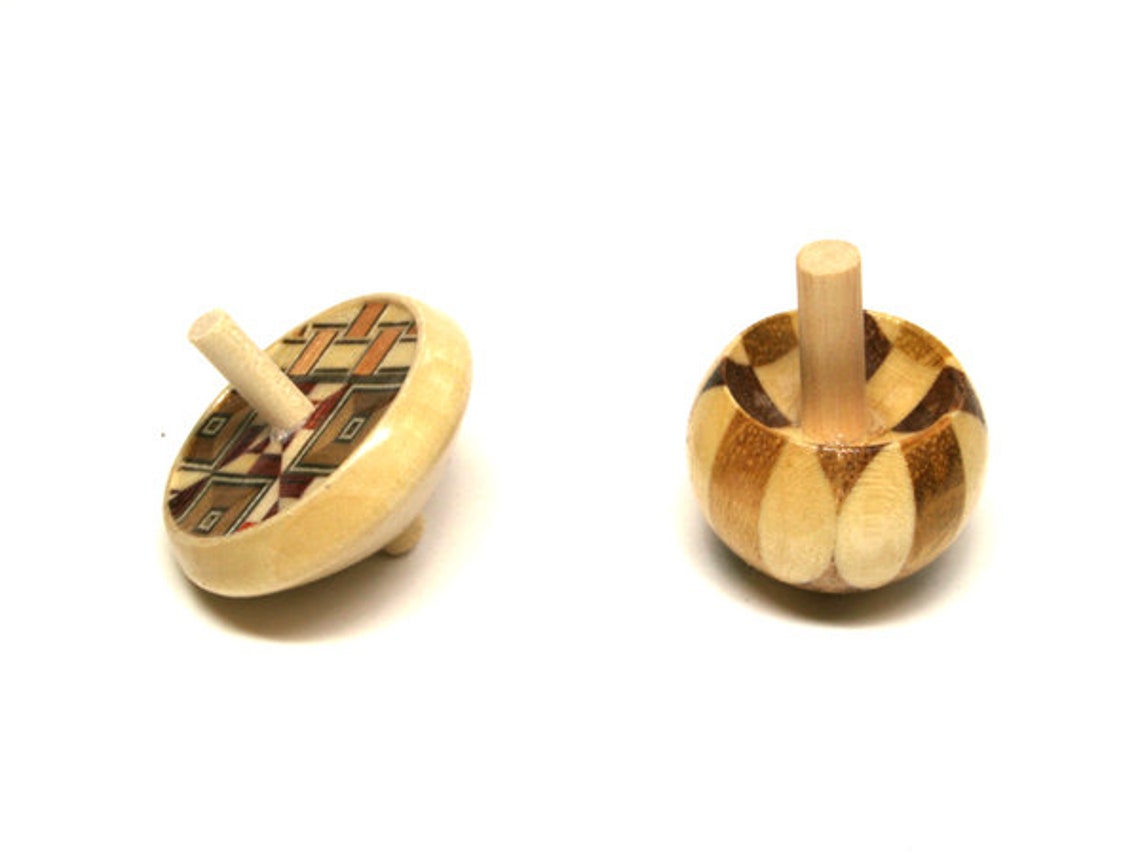 Yosegi Japanese Toy Set Kendama and Koma - Etsy