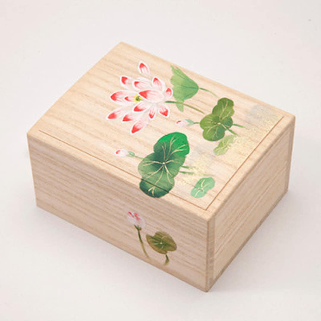 Small Paulownia Wood Box - Lotus, Wooden Storage Box , Jewellery ...