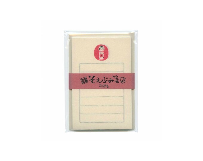 Kokeshi Doll Small Letter Writing Set, Stationery Set, Stationery Paper ...