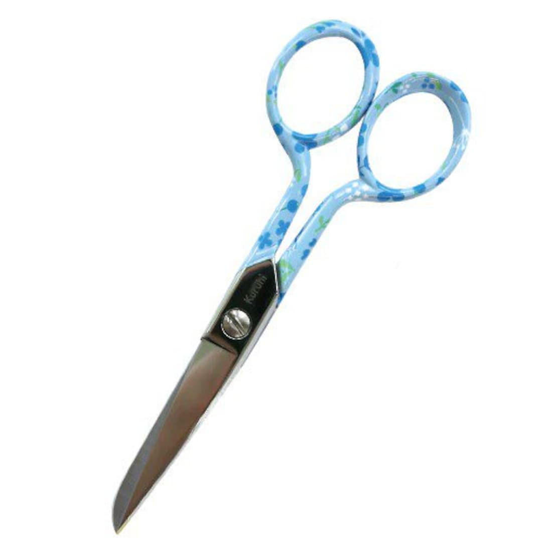 Japanese Sewing Scissors 13.0 Cm (5.12 Inch) - Flora Blue, Dressmaking ...