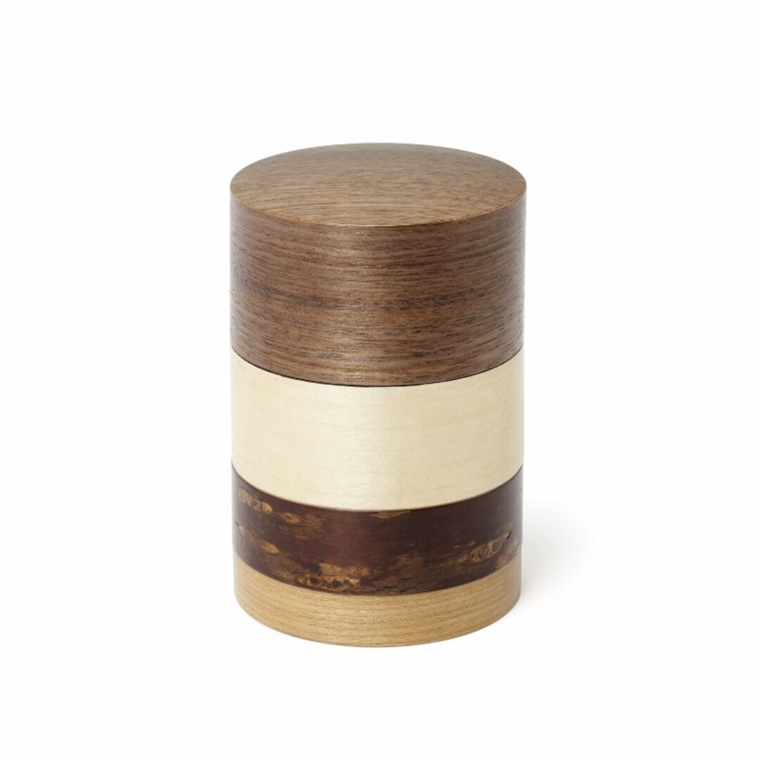 Japanese Cylinder Tea Caddy - Walnut Wood, Chazutsu, Tea Canister, Tea ...