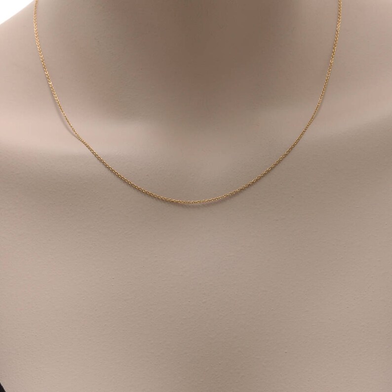 Plain Chain Necklace, Thin Cable Chain Necklace, Sterling Silver Chain ...